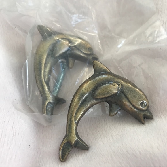 unbranded | Other | Set Of 2 Dolphin Cabinet Drawer Pulls Knobs Antique Brass New | Poshmark